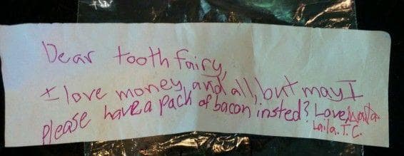 25 Hilarious Notes Written to the Tooth Fairy by Children