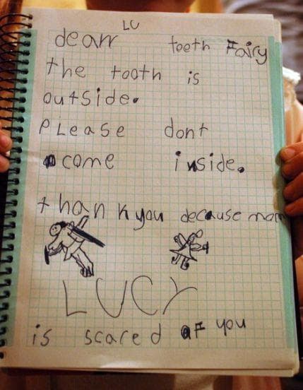 25 Hilarious Notes Written to the Tooth Fairy by Children
