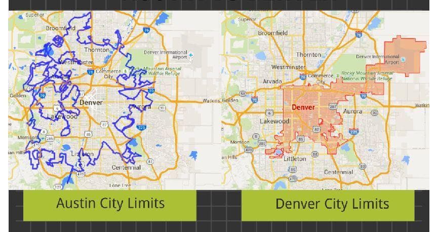 15 Relative Size Maps Of Cities Around The World