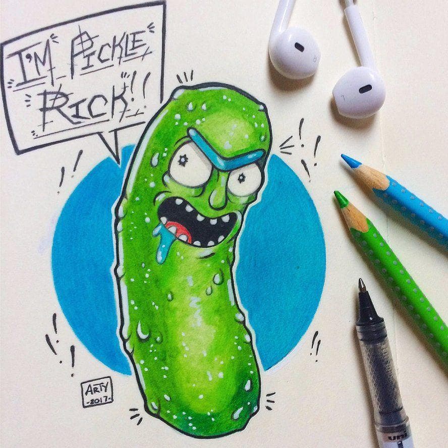 19 Incredible Pickle Rick Fan Art Creations That Belong in Museums