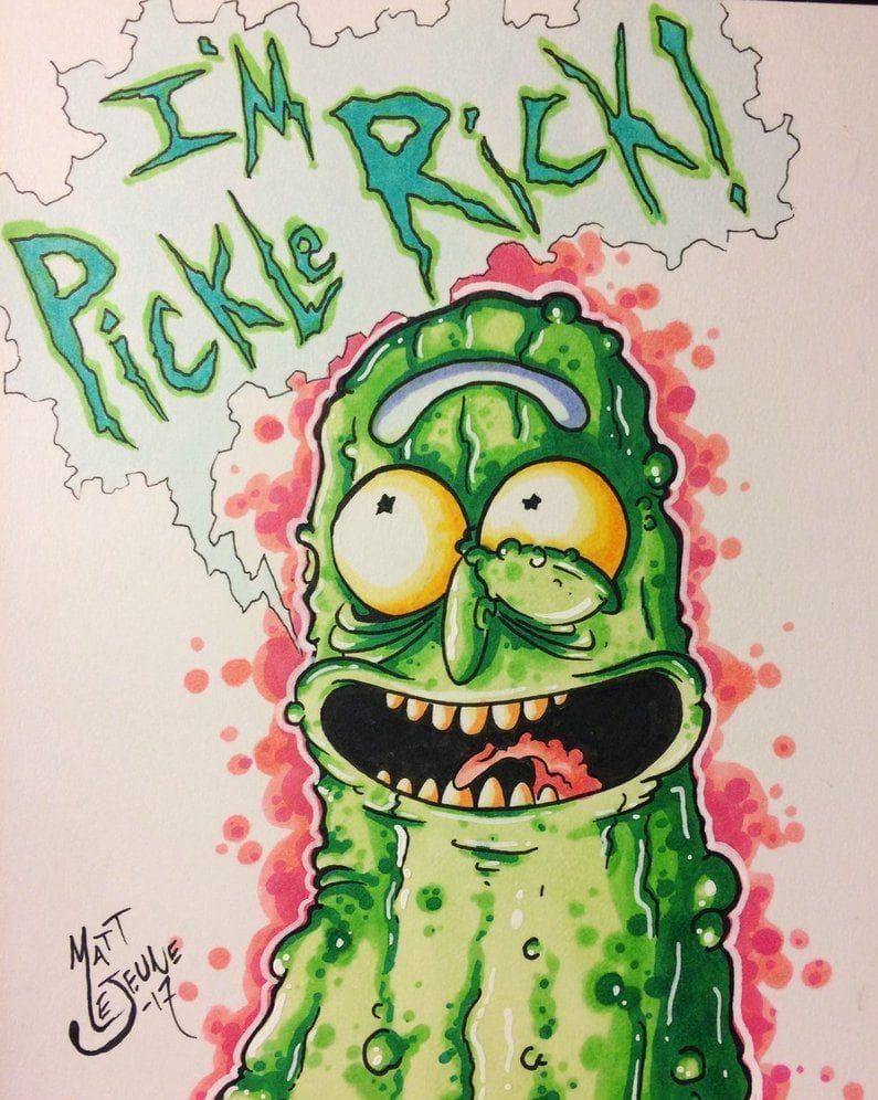 19 Incredible Pickle Rick Fan Art Creations That Belong in Museums