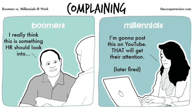 Someone Illustrated The Difference Between Millennials And Baby Boomers ...