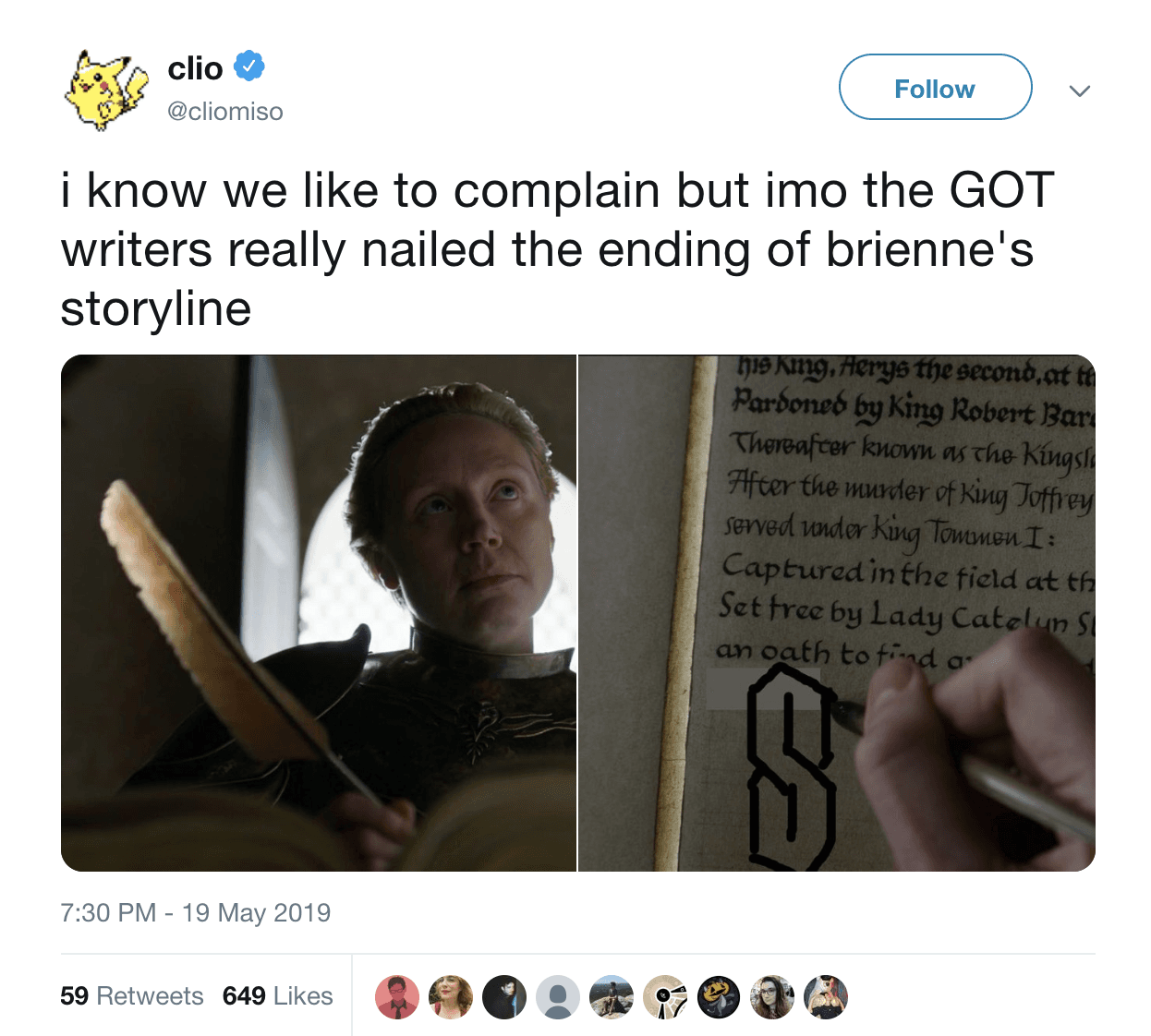 20 Best Brienne Memes From 'Game Of Thrones' Finale
