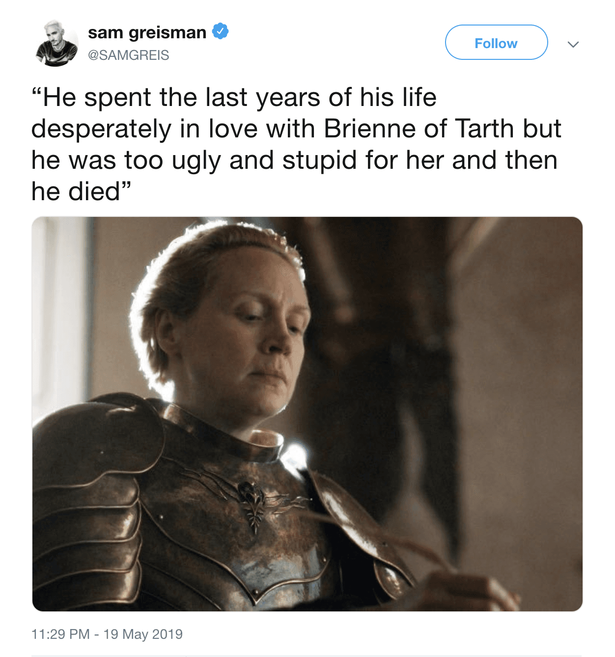 20 Best Brienne Memes From 'Game Of Thrones' Finale
