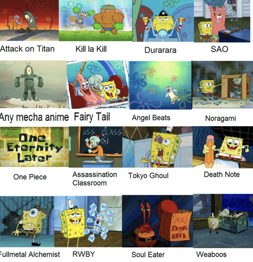 The Most Accurate (And Funny) Spongebob Comparison Charts