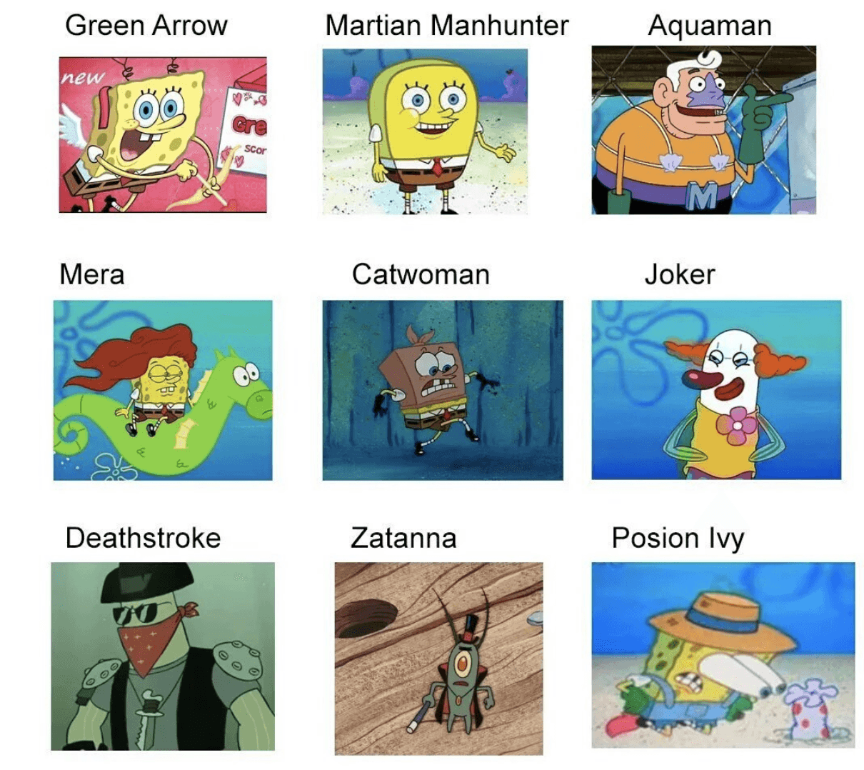 The Most Accurate (And Funny) Spongebob Comparison Charts