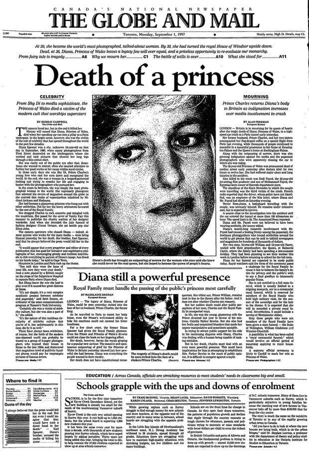 The Loss Of Princess Diana Coverage From Around The World