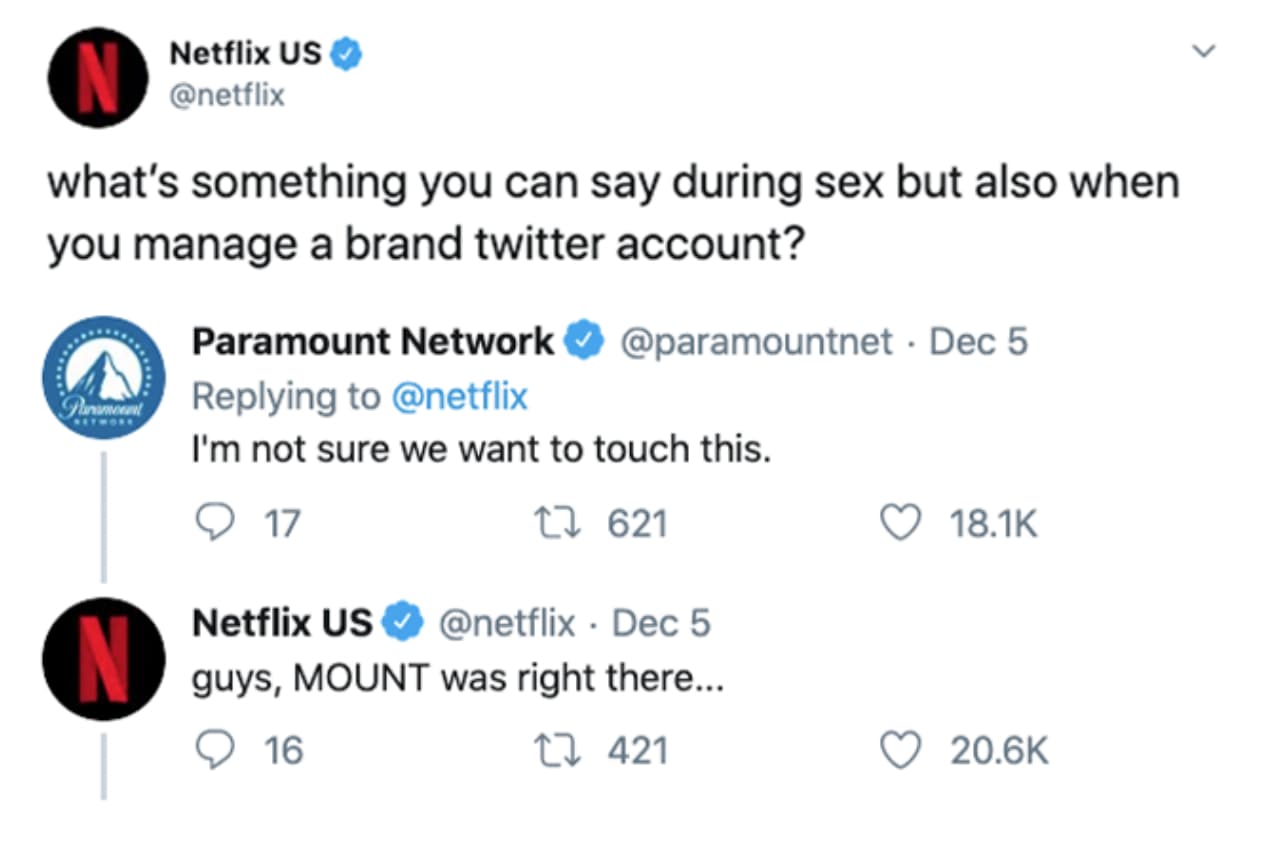 29 Responses To A Netflix Tweet From Other Brands That Are Surprisingly Filthy