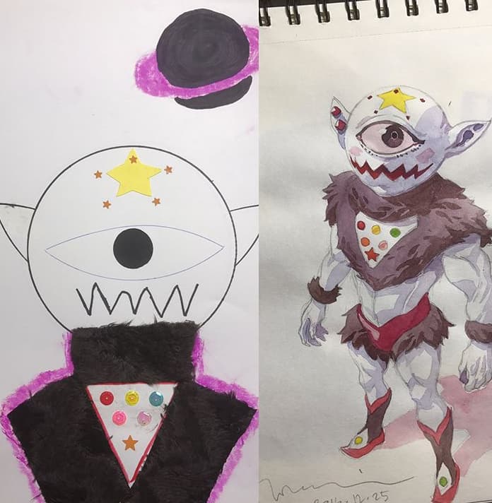 This Dad Turns His Son's Doodles Into Incredible Anime Characters