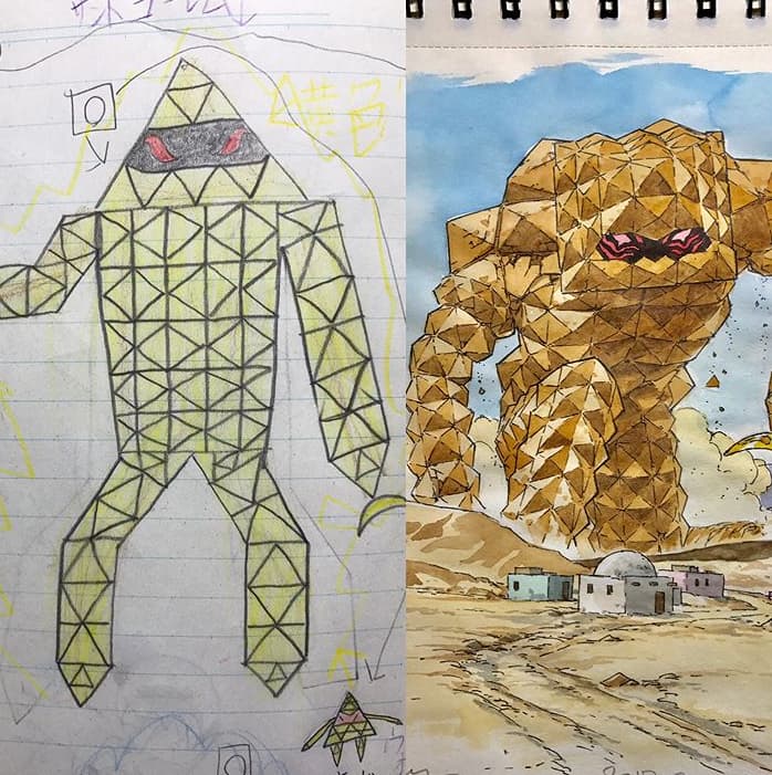 This Dad Turns His Son's Doodles Into Incredible Anime Characters