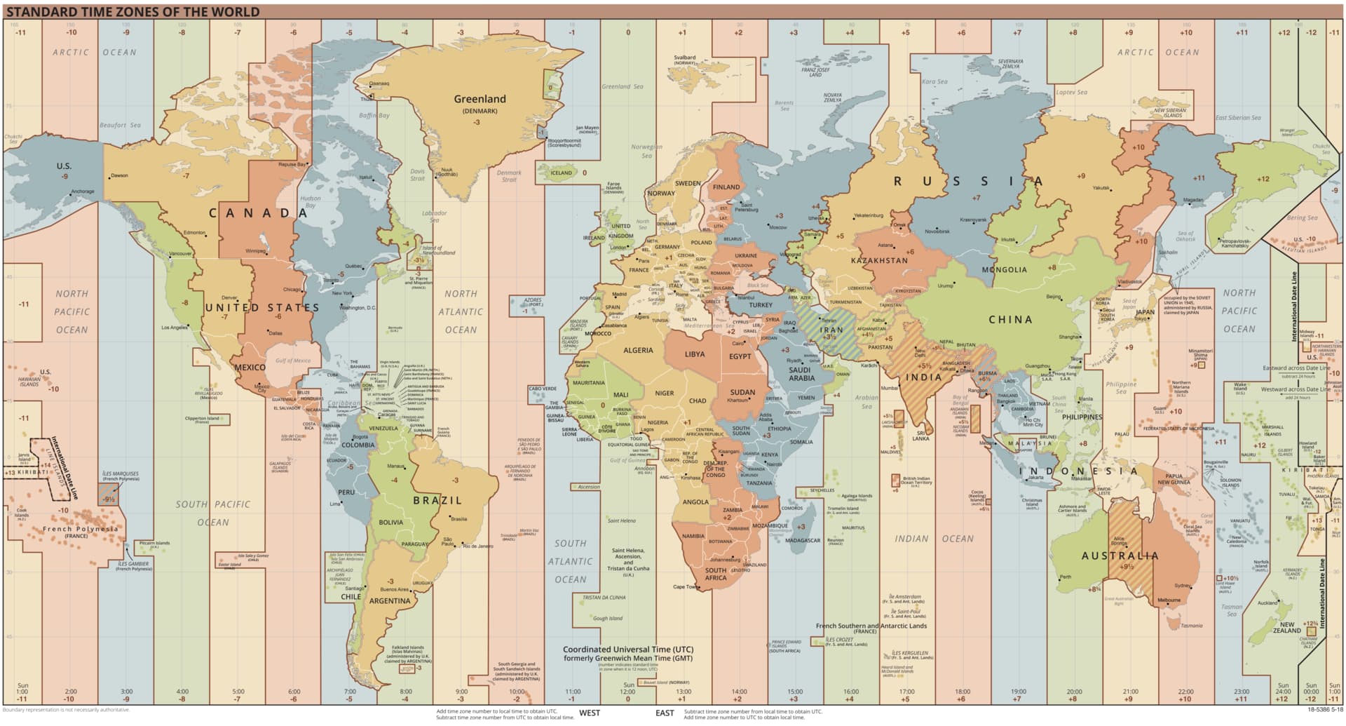 15 Beautiful Maps Of The World Divided By Time Zones