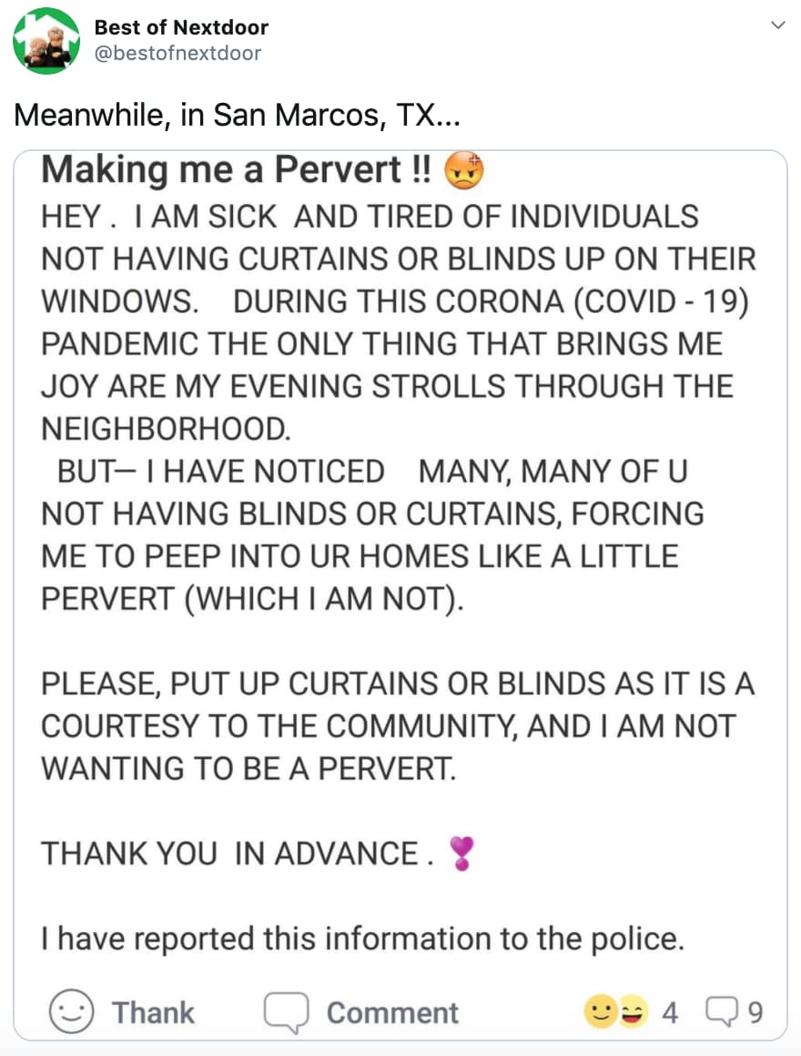 33 Funny "Best Of Nextdoor" Posts That Prove Our Neighbors Have Lost ...