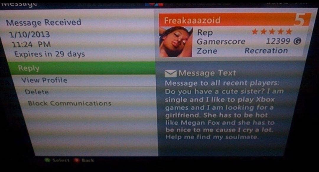 24 Of The Weirdest Xbox Live DMs That Ended Up Being Unintentionally ...