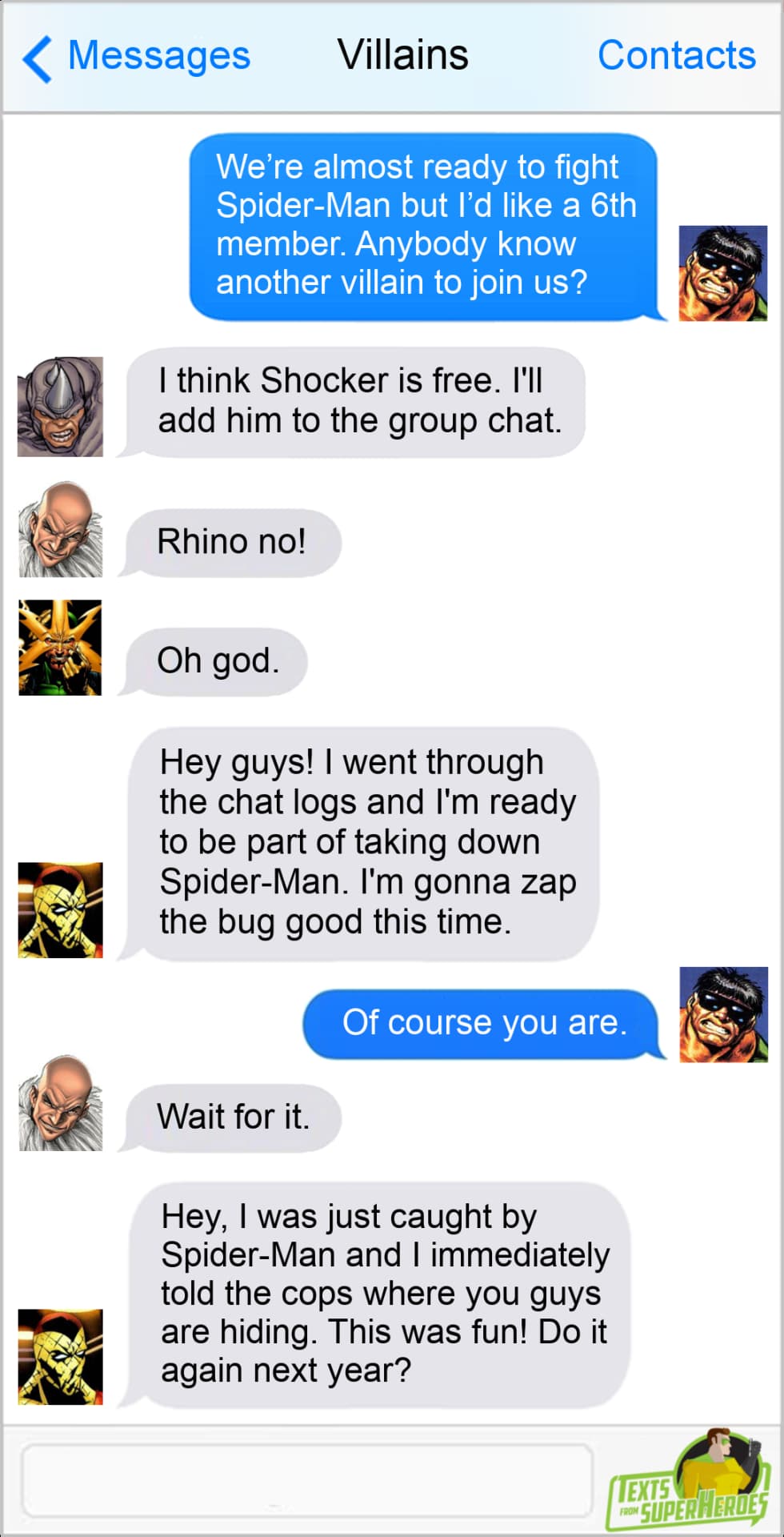 25 Of The Funniest Marvel Villains Text Conversations