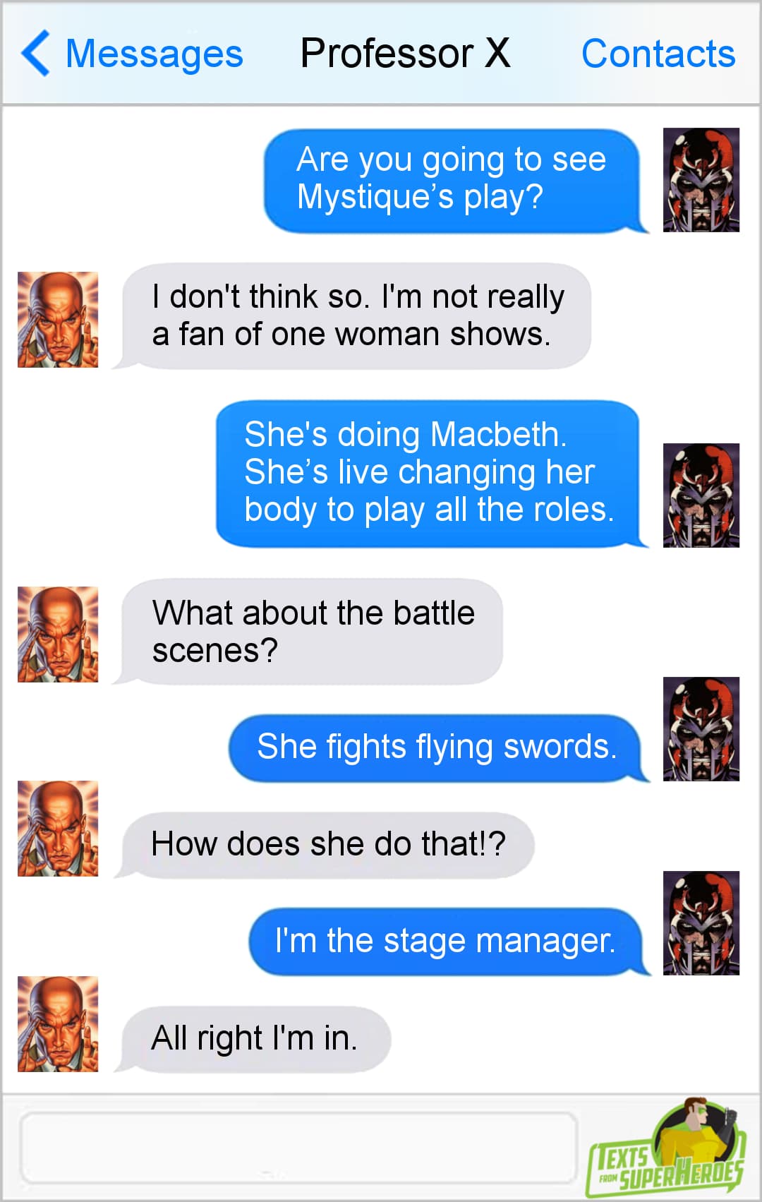25 Of The Funniest X-Men Text Conversations