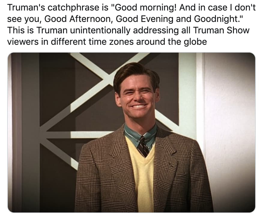 17 Small But Poignant Details From 'The Truman Show' That Fans Noticed