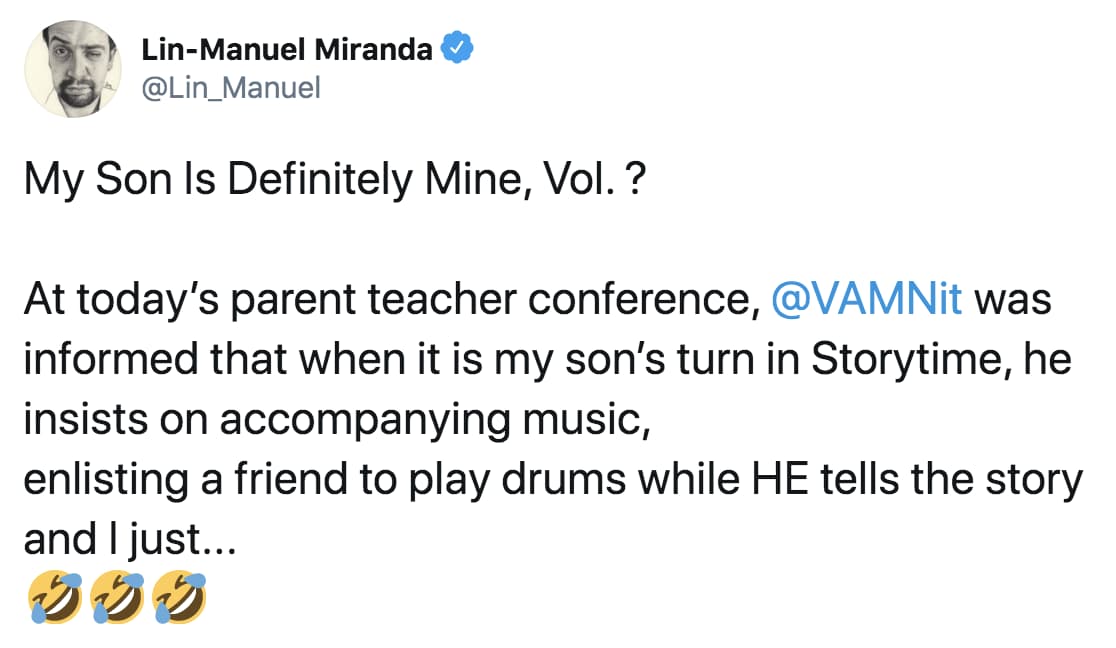 29 Of Lin-Manuel Miranda's Best Tweets About His Sons