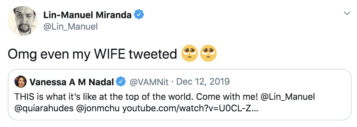27 Lin-Manuel Miranda Tweets That Prove He Is His Wife's Biggest Fan