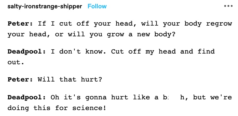 Tumblr Writes How Deadpool Would Act In Everyday Situations, And It's ...