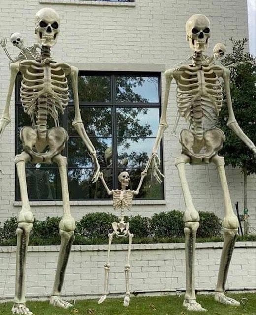 The 12 Foot Skeleton Has Been Very Busy This Spooky Season