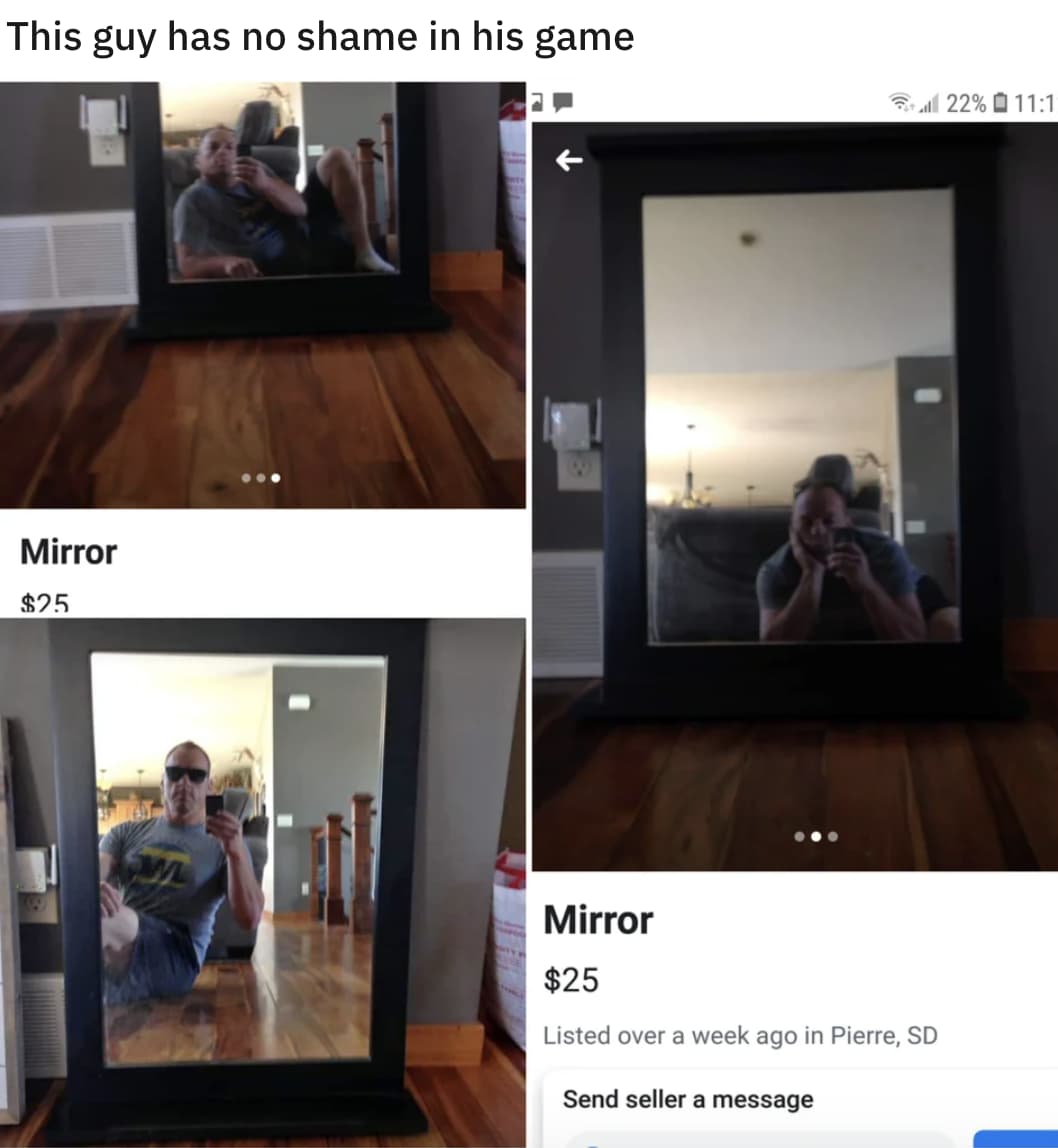 32 Hilariously Earnest Photos Of People Trying To Sell Mirrors