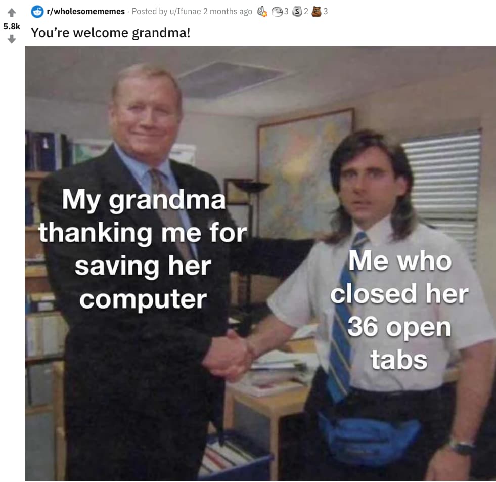Grandma Meme Computer