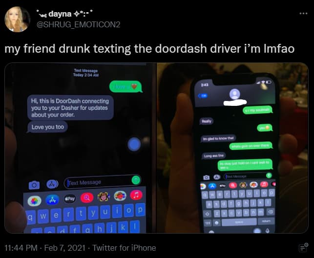 20 Hilariously Unhinged Text Conversations With Food Delivery Drivers ...