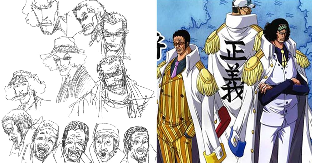 Oda's Original One Piece Sketches VS. The Actual Character Designs