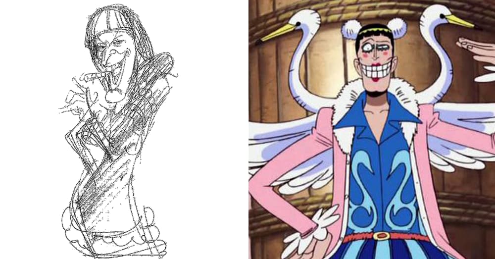 Oda's Original One Piece Sketches VS. The Actual Character Designs
