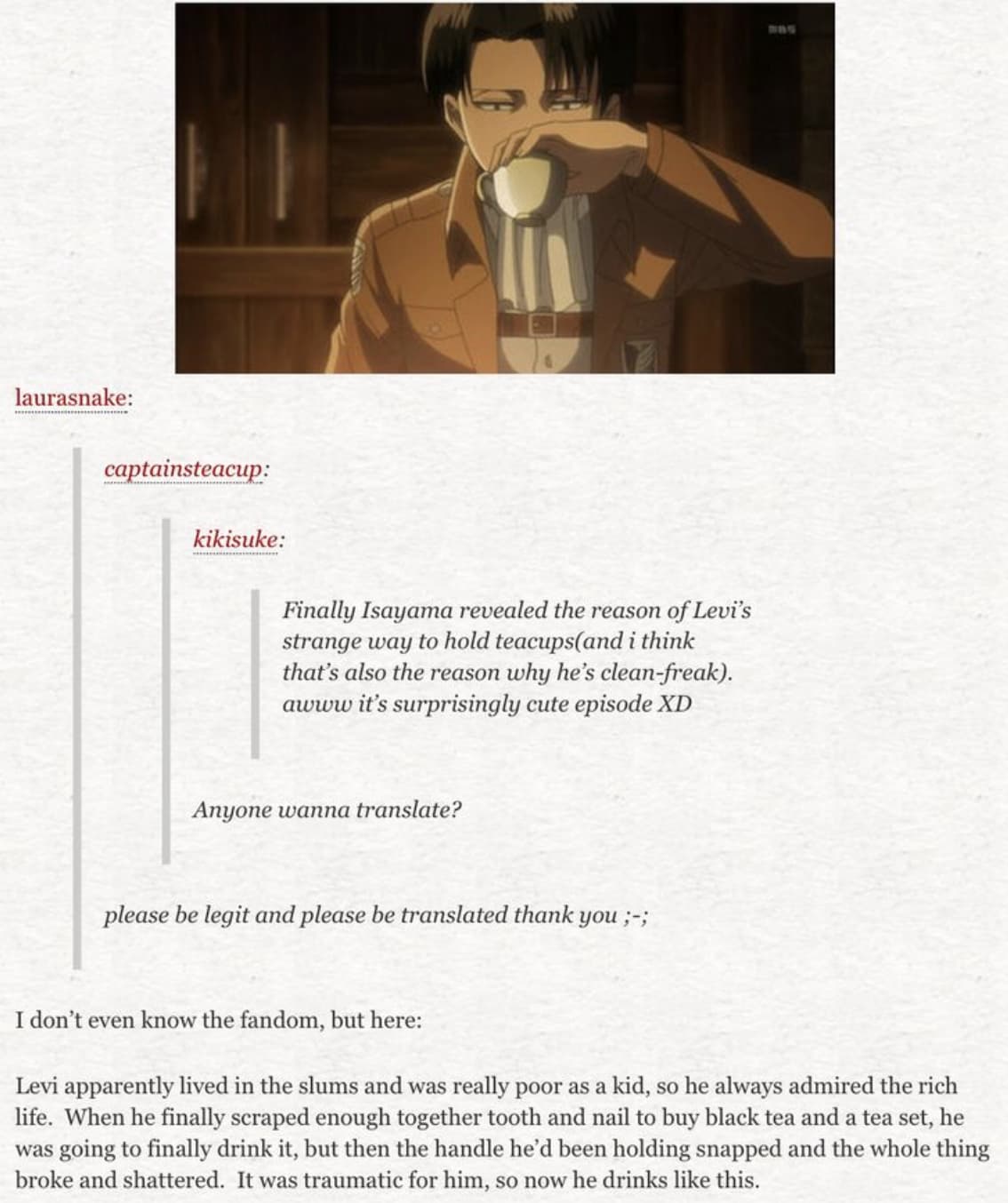 26 ‘Attack On Titan’ Fans Share Something About Levi Ackerman We Never ...