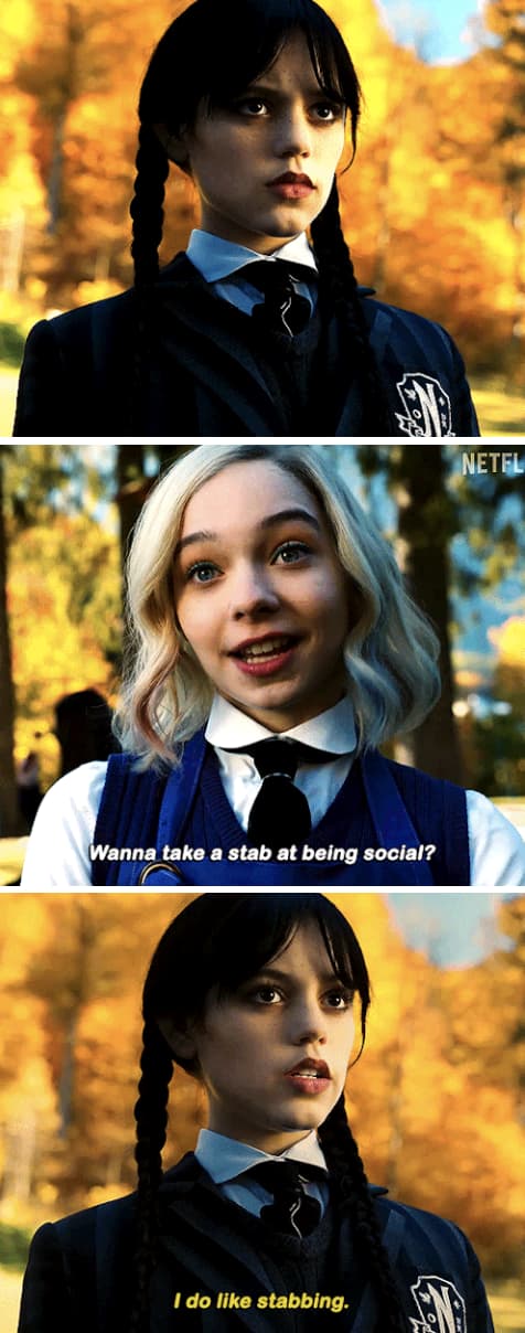 27 Wednesday And Enid Scenes That Emanate Black Cat And Golden ...