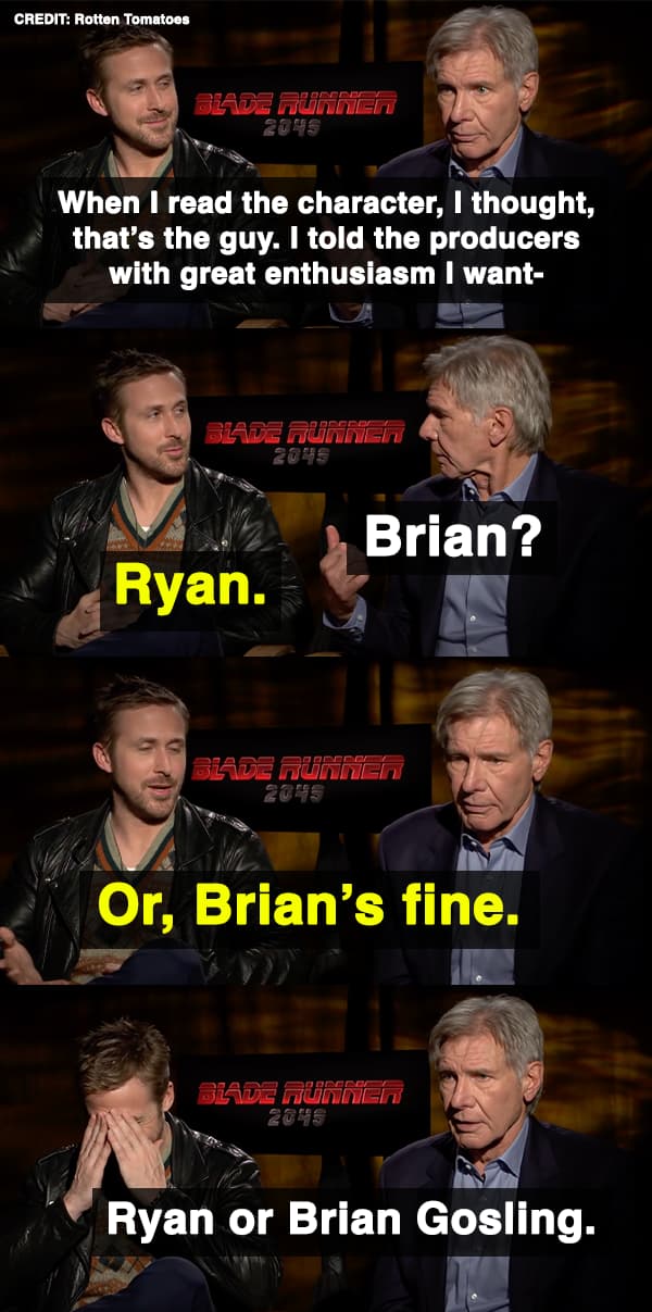 13 Harrison Ford And Ryan Gosling Interview Moments That Prove They're ...