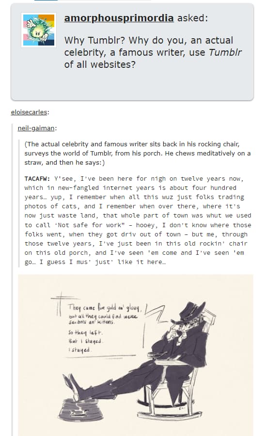 Neil Gaiman Is A Surprisingly Active Presence On Tumblr And His Posts ...