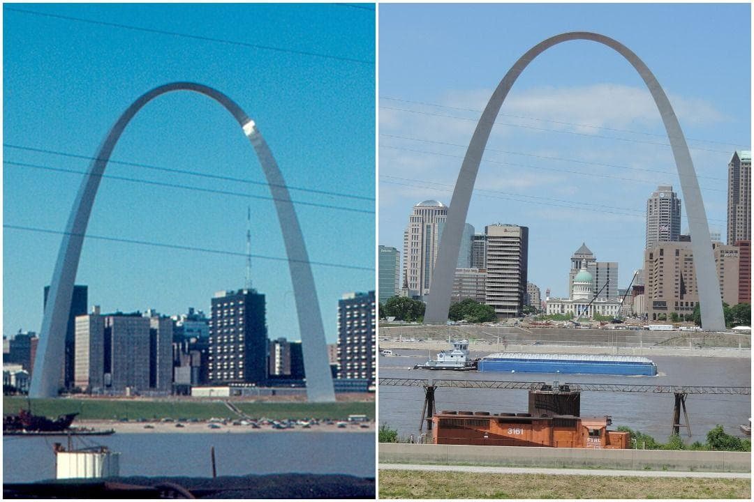 15 Historic Photos Of American Landmarks Vs. What They Look Like Today